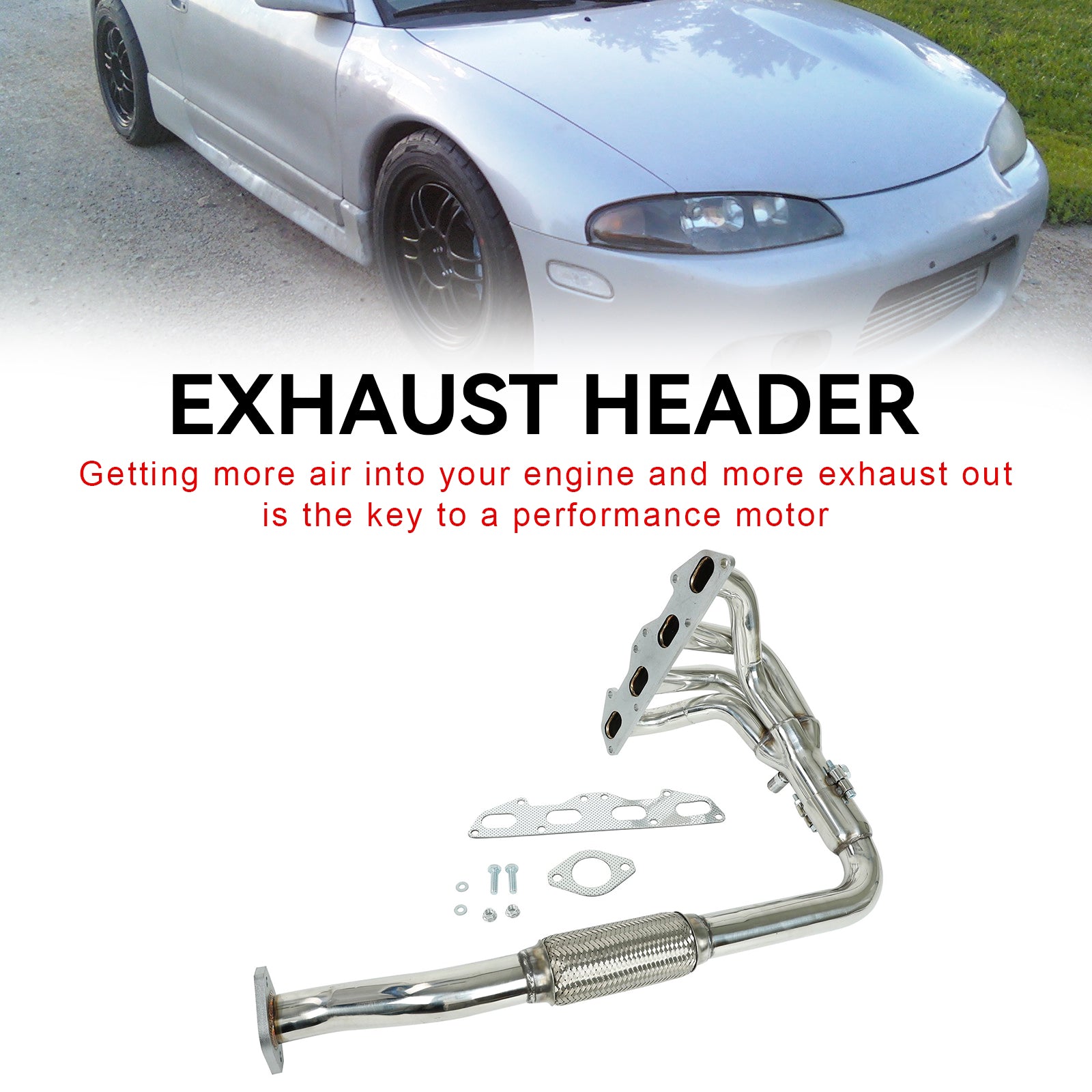 Mitsubishi Eclipse 1995-1999 Stainless Steel Auto Manifold Headers ...